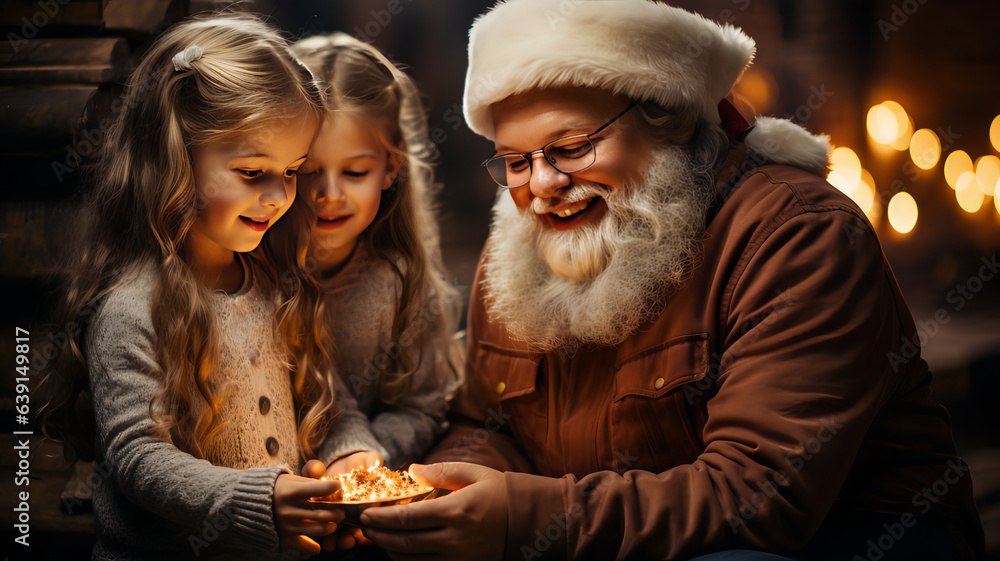 Christmas Santa's Gift for Happy Children Enchanting celebration Kids ...