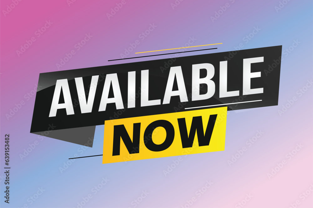 available now word concept vector illustration with lines 3d style for ...