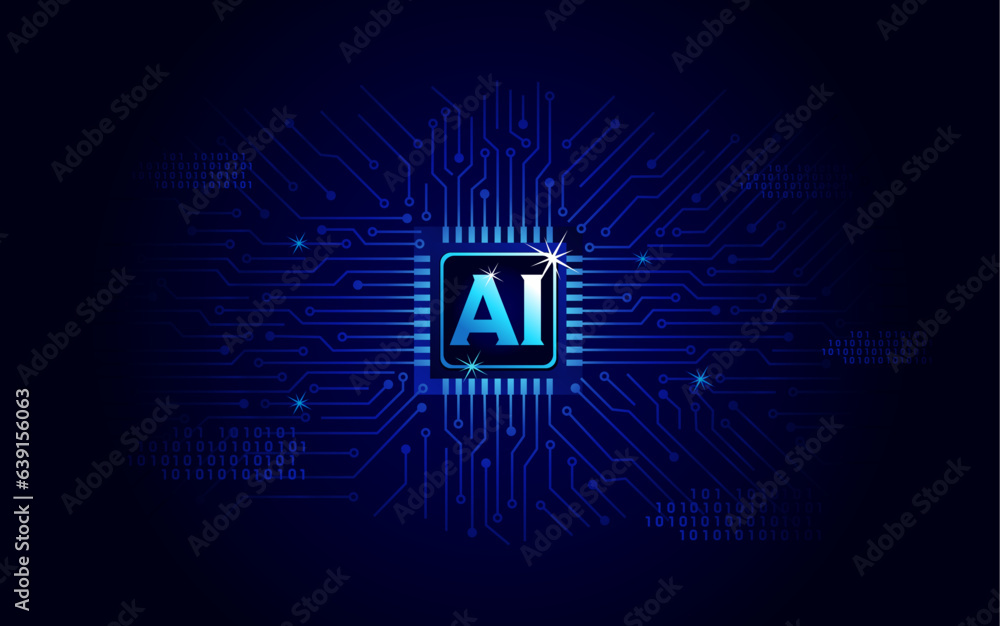 AI background, circuit board, digital, technology background with ...