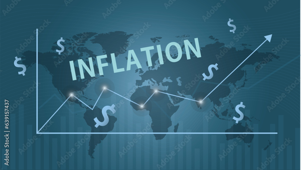 Inflation rate chart blue background from graphs, Increase in inflation ...