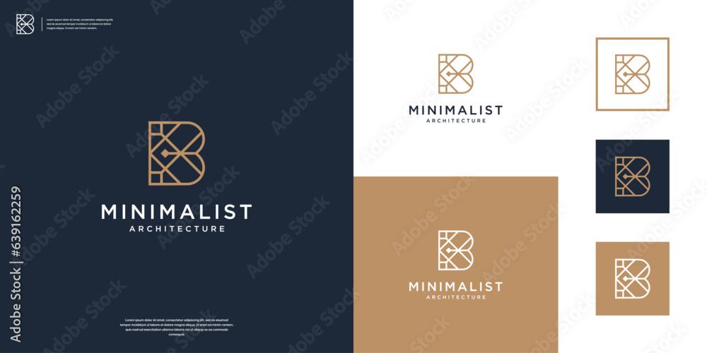 Abstract architecture logo design template. Minimalist artistic logo ...