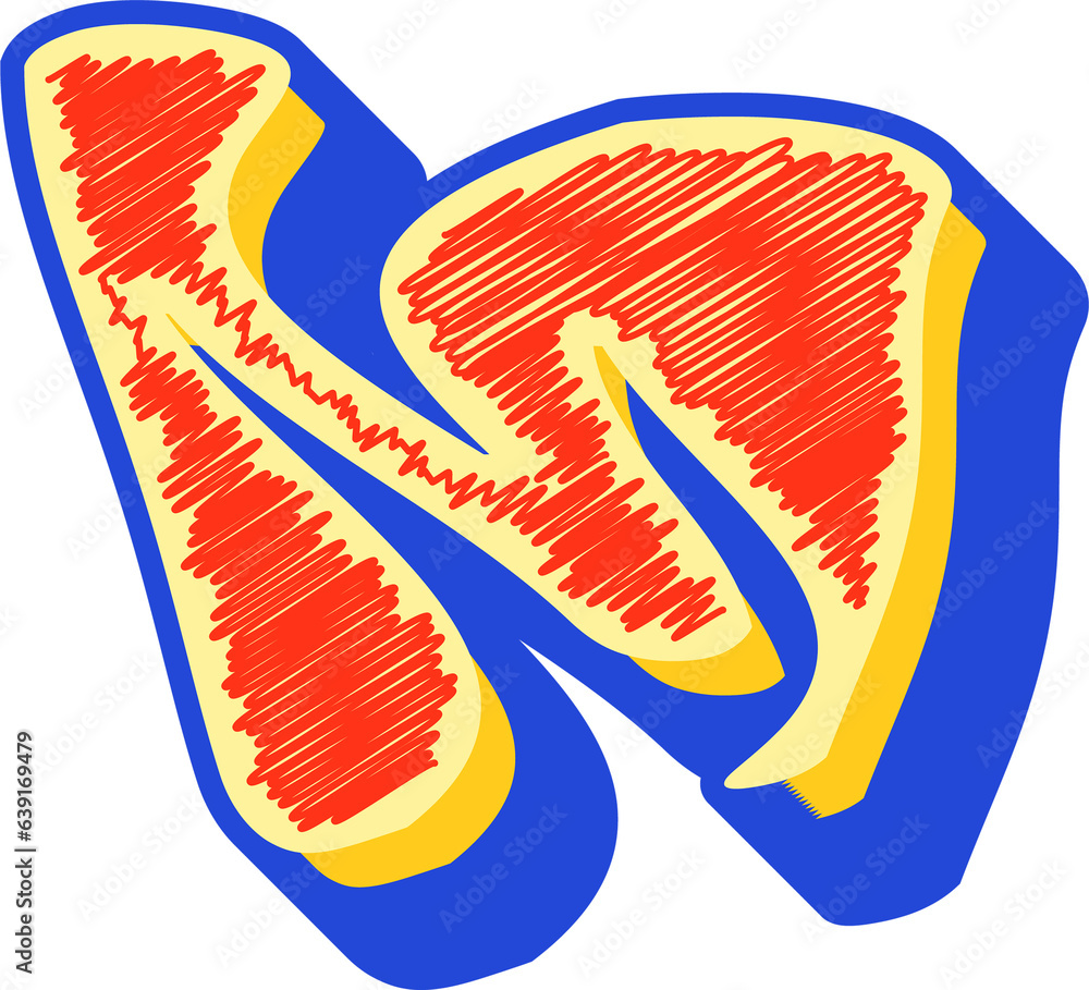 3D Scribble Alphabet Letters, Numbers, And Signs On A Transparent ...