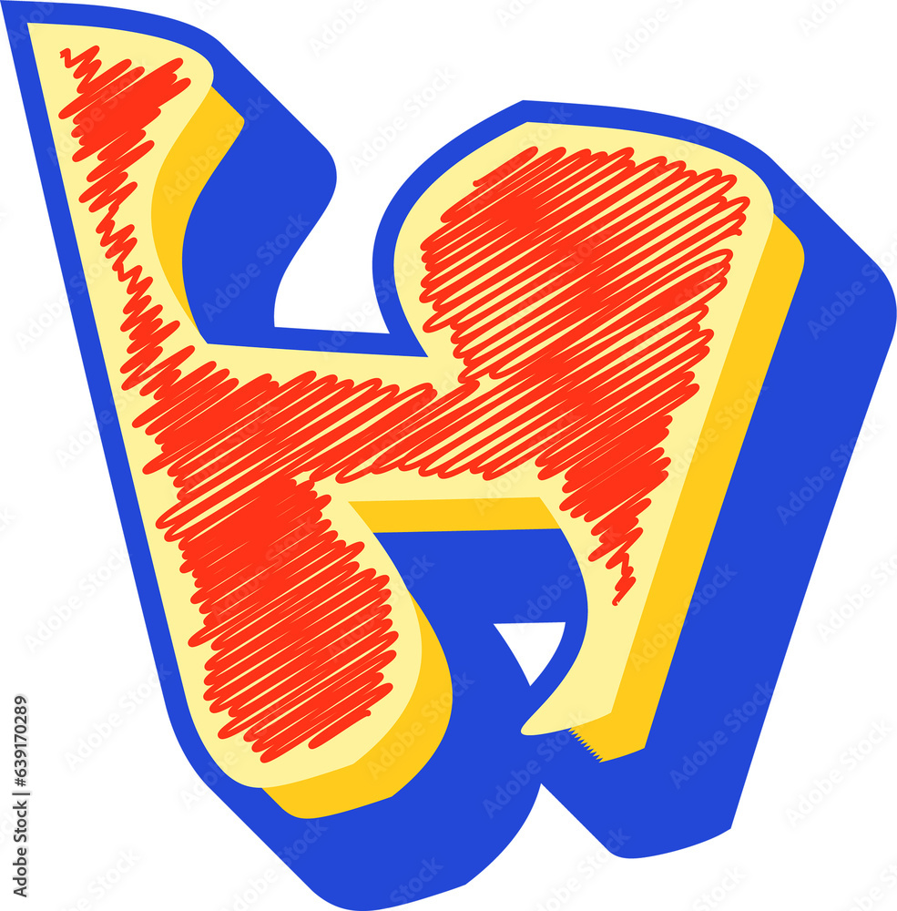 3D Scribble Alphabet Letters, Numbers, And Signs On A Transparent ...