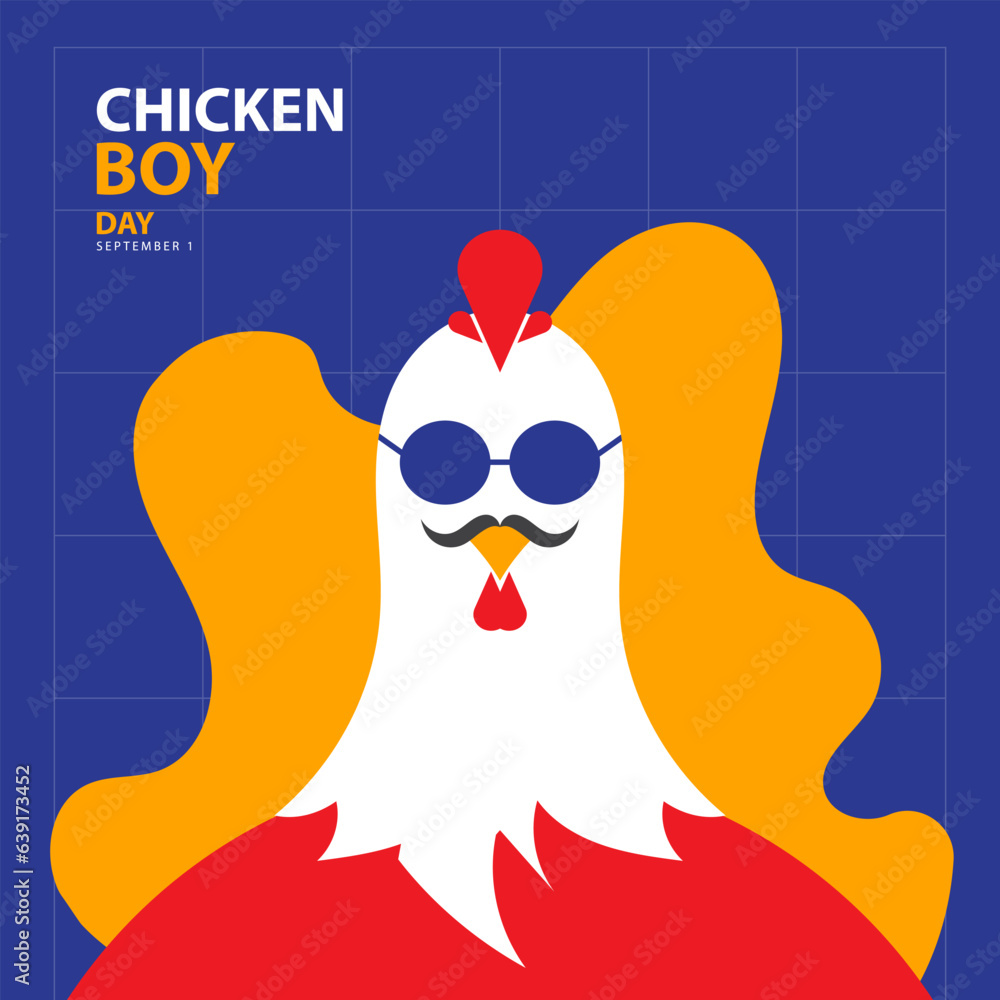Chicken Boy Day on september 1 with concept vector illustration a ...