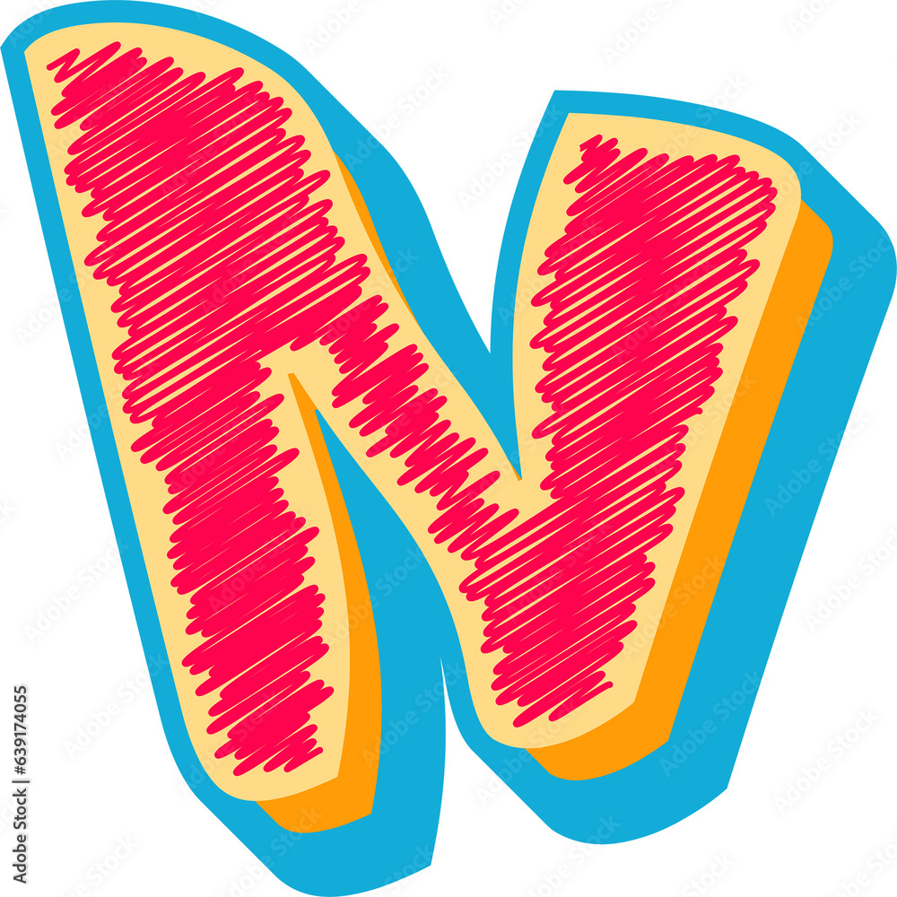 3D Scribble Alphabet Letters, Numbers, And Signs On A Transparent ...