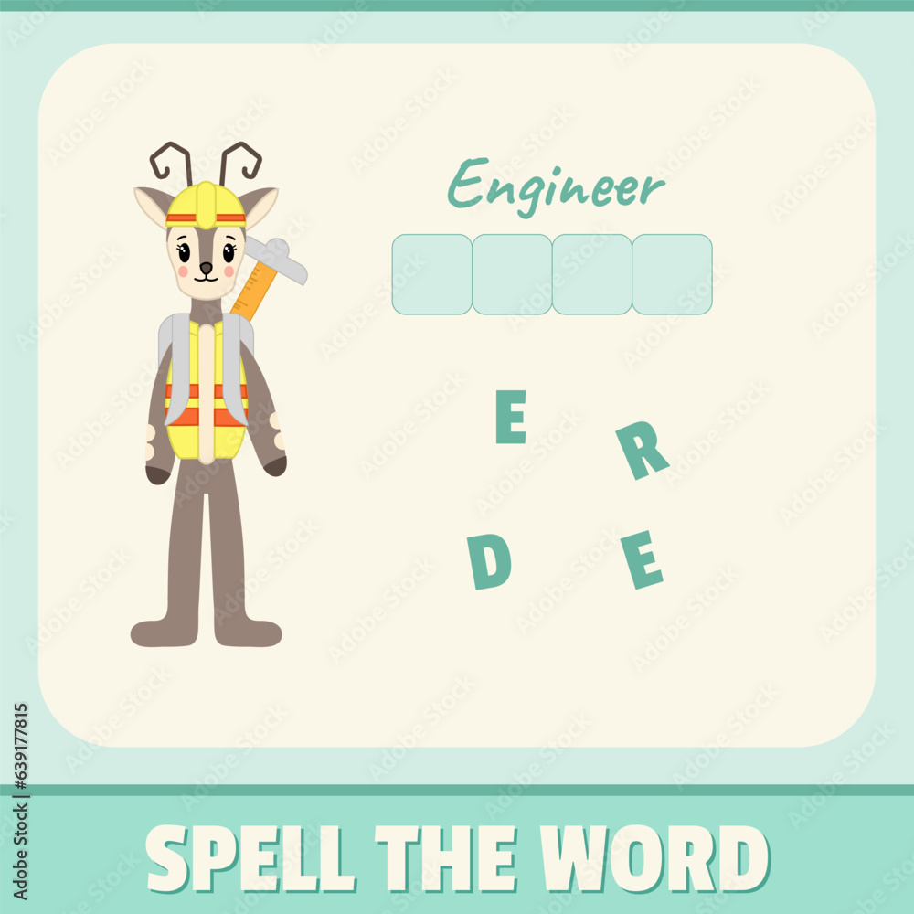 Educational alphabet game material for children. Spell the word ...