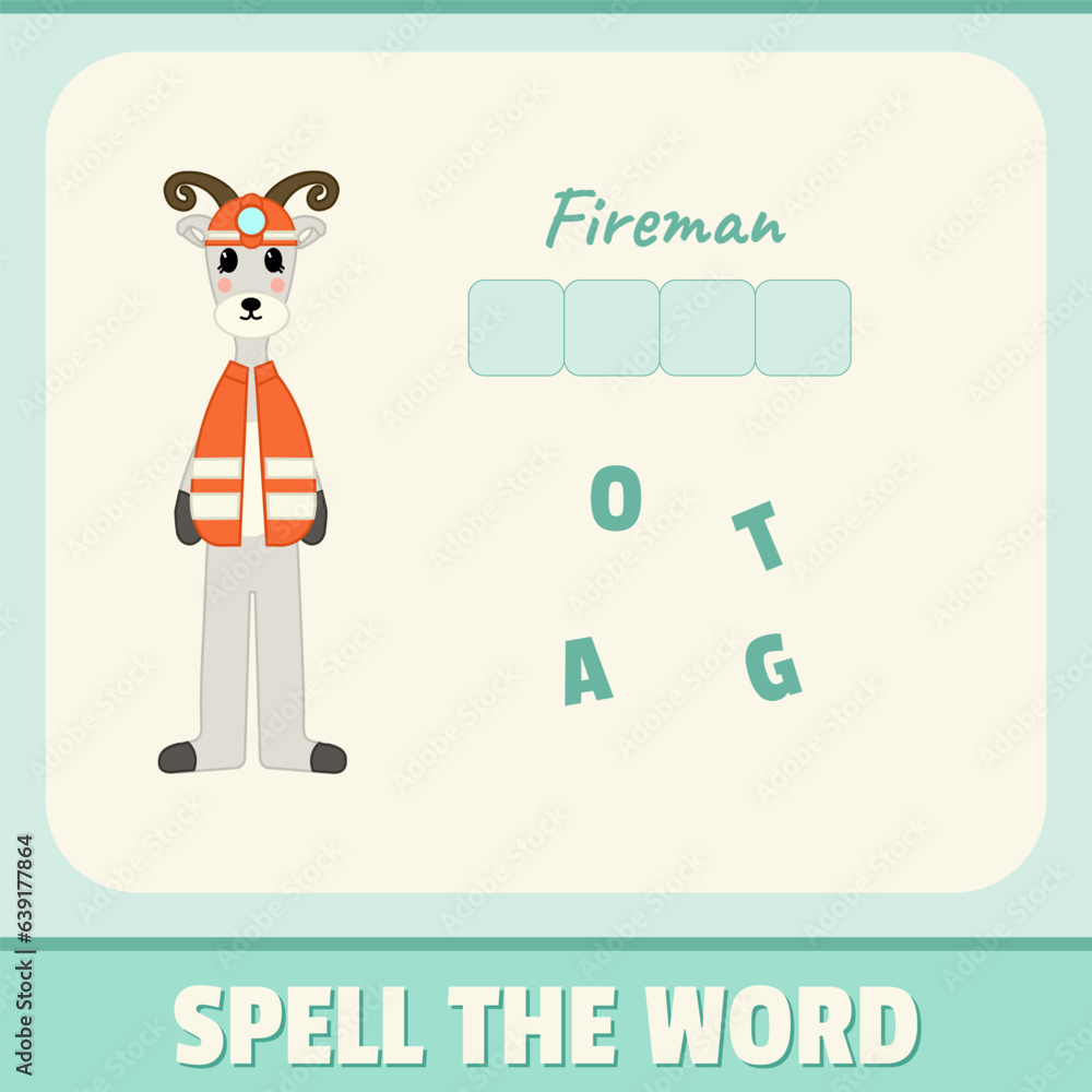 Educational alphabet game material for children. Spell the word ...