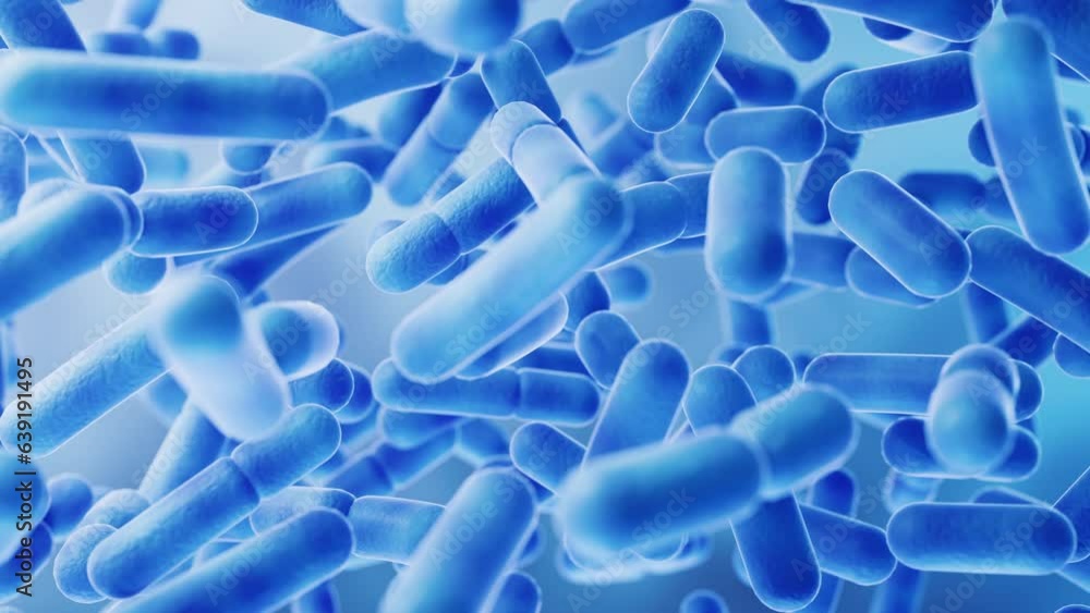 Large groups of germs with blue background, 3d rendering. Stock Video ...