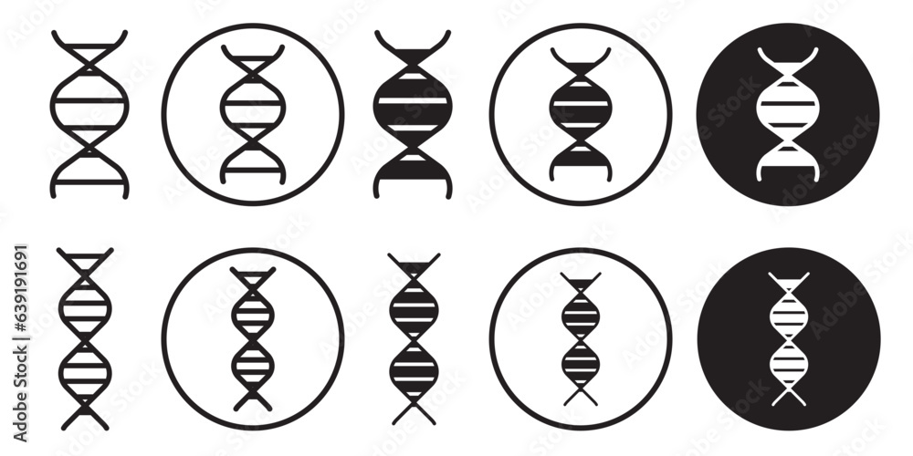 DNA Icon. Symbol of human genome of genetic strand. Vector set of ...