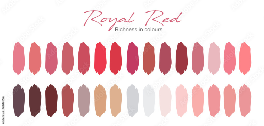 Vecteur Stock Royal Red and velvet color swatches and palate. Polish ...