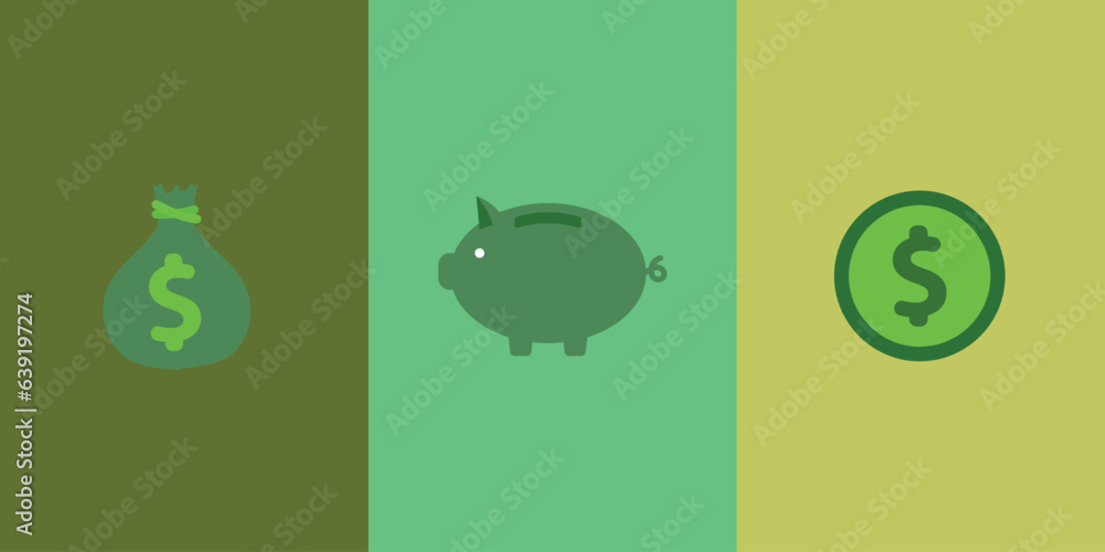 repeating pattern design of financial icons on multicolored backgrounds ...