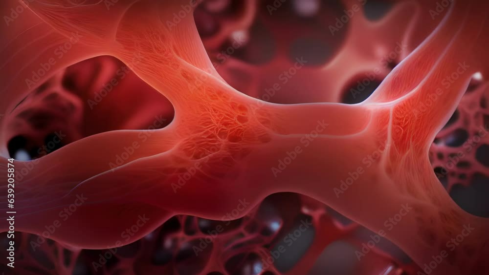 Nerve tissue viewed through a microscope appears to be composed of a ...