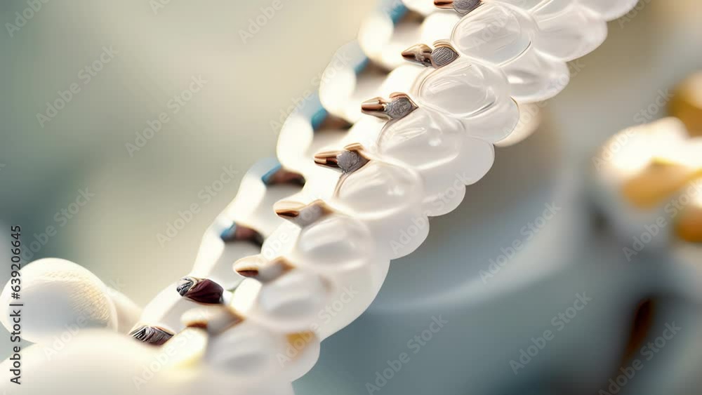 A macro microscope video of a large double helix formed from white ...