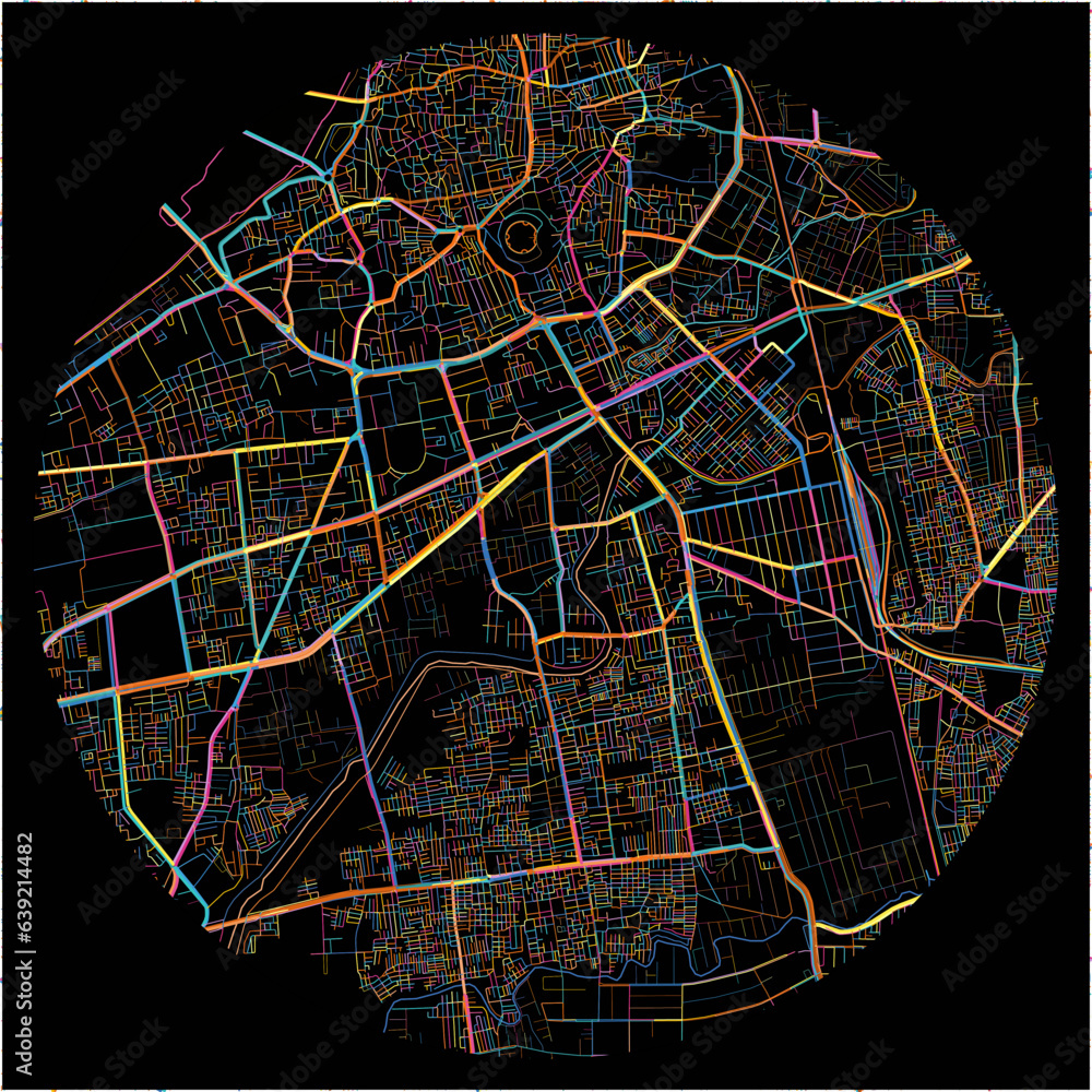 Colorful Map of Surat, Gujarat with all major and minor roads. Stock ...