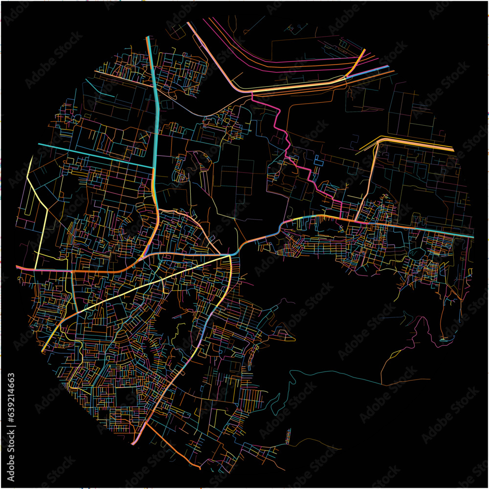 Colorful Map of Visakhapatnam, Andhra Pradesh with all major and minor ...