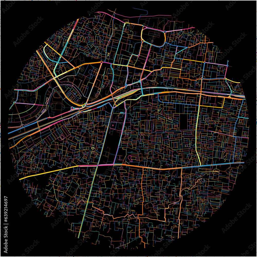 Colorful Map of Patna, Bihar with all major and minor roads. vector de ...