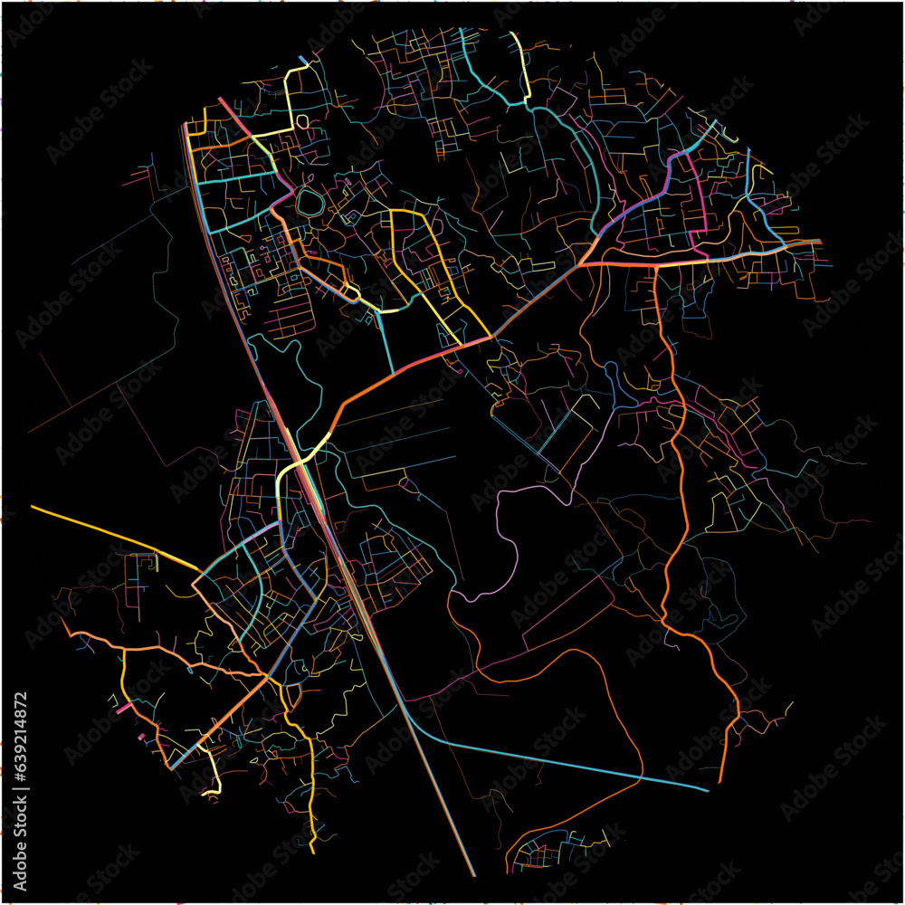 Colorful Map of Vasai-Virar, Maharashtra with all major and minor roads ...