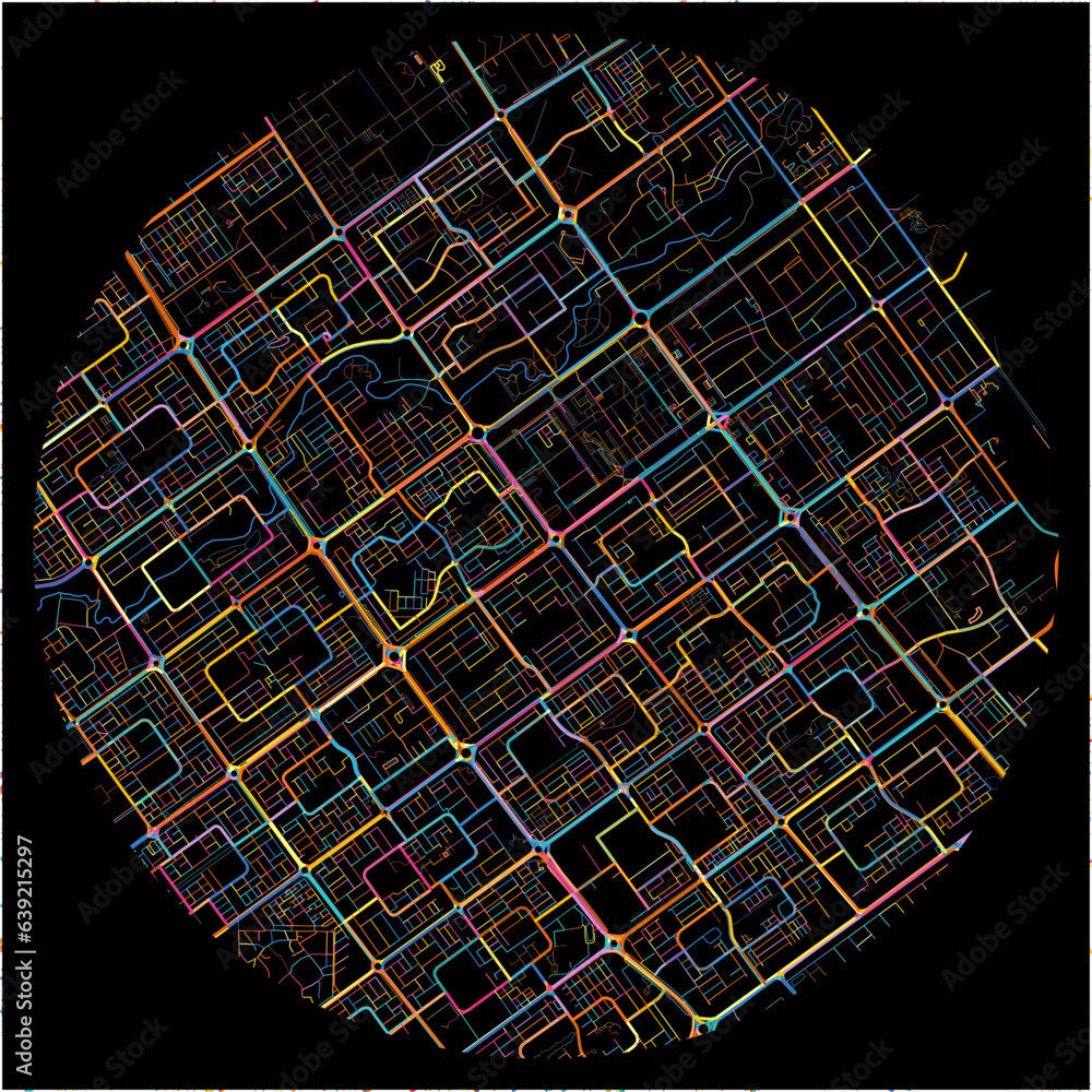 Colorful Map of Chandigarh, Chandigarh with all major and minor roads ...