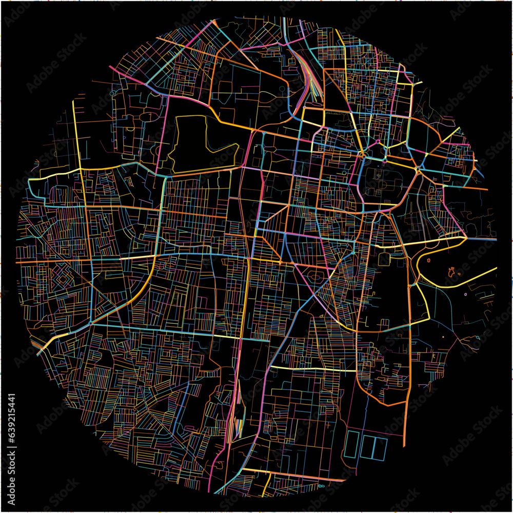 Colorful Map of Mysore, Karnataka with all major and minor roads. Stock ...