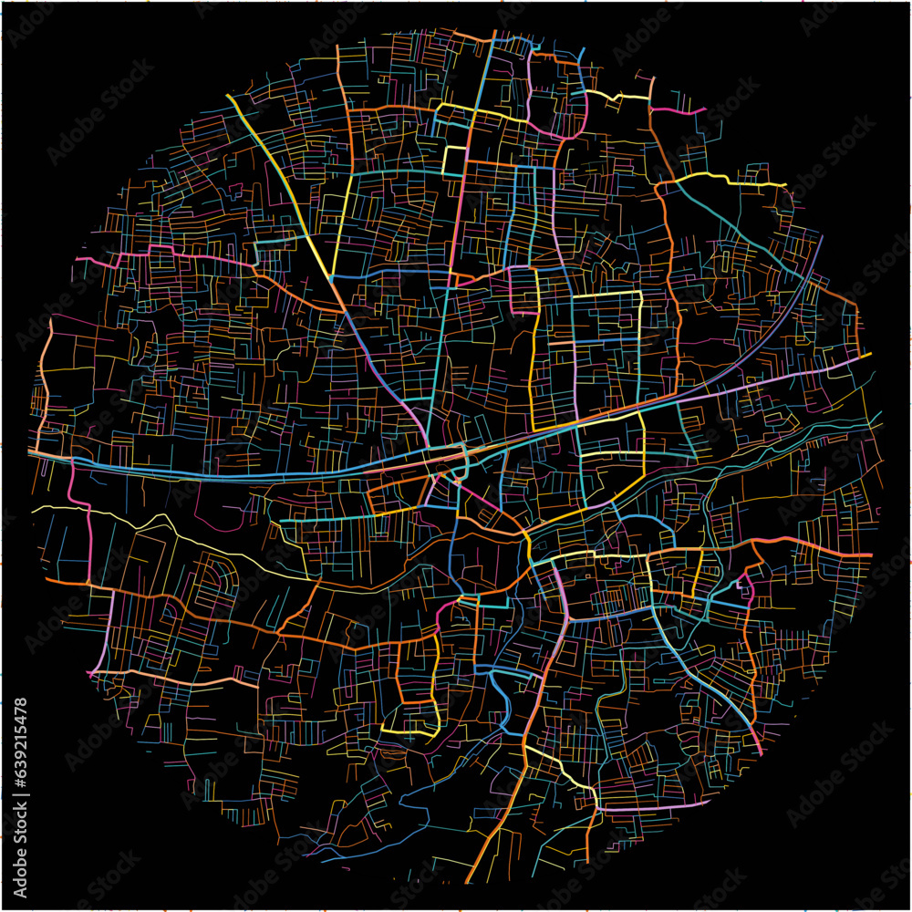 Colorful Map of Tiruppur, Tamil Nadu with all major and minor roads ...