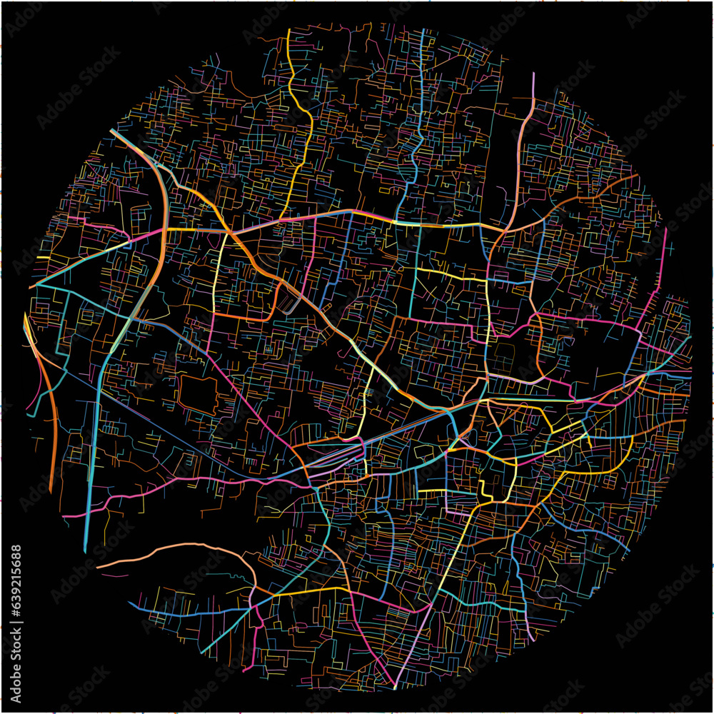 Colorful Map of Salem, Tamil Nadu with all major and minor roads. Stock ...