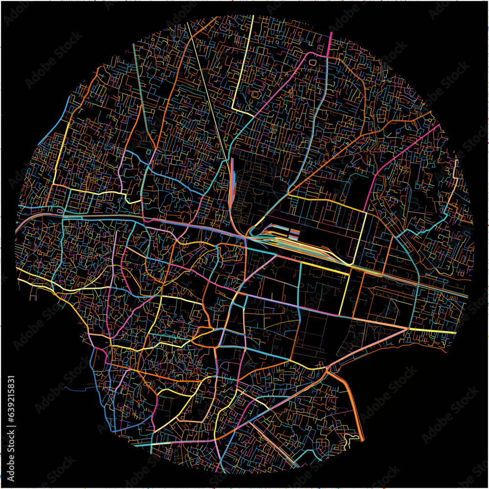 Vetor de Colorful Map of Gorakhpur, Uttar Pradesh with all major and ...