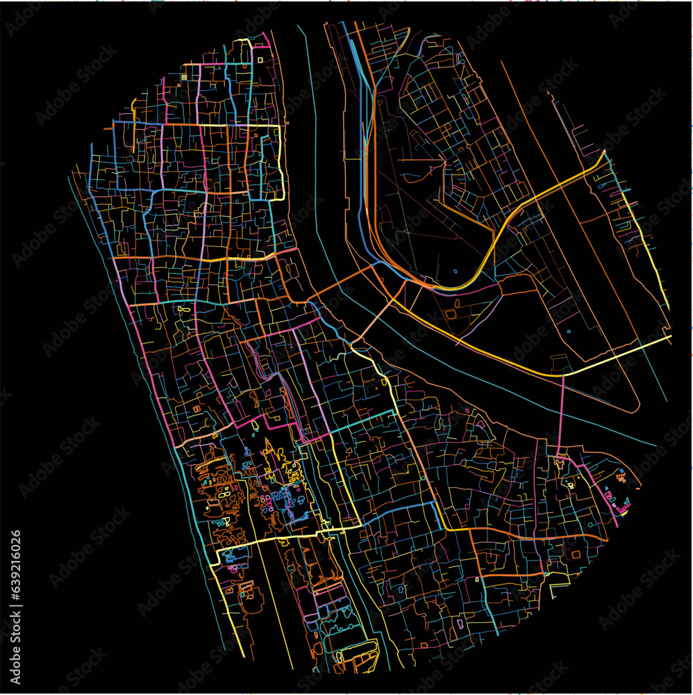 Colorful Map of Kochi, Kerala with all major and minor roads. Stock ...