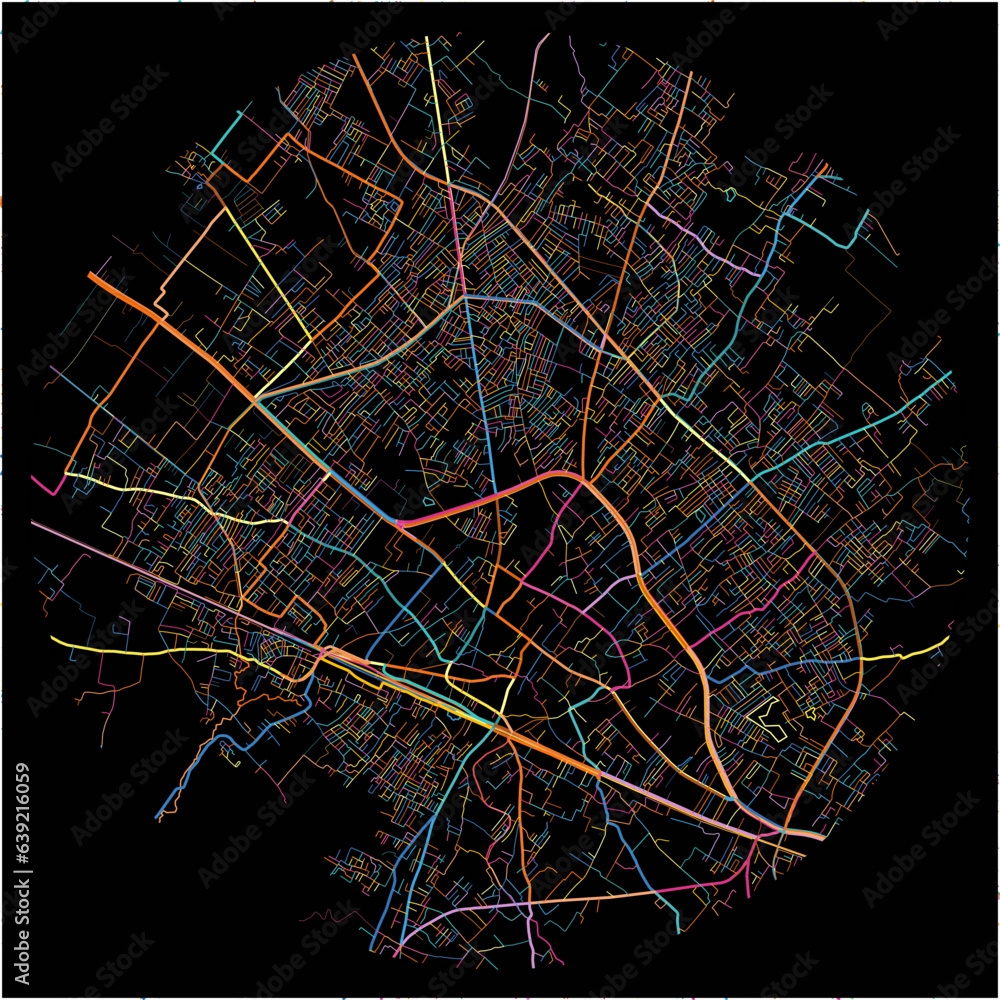 Colorful Map of Firozabad, Uttar Pradesh with all major and minor roads ...