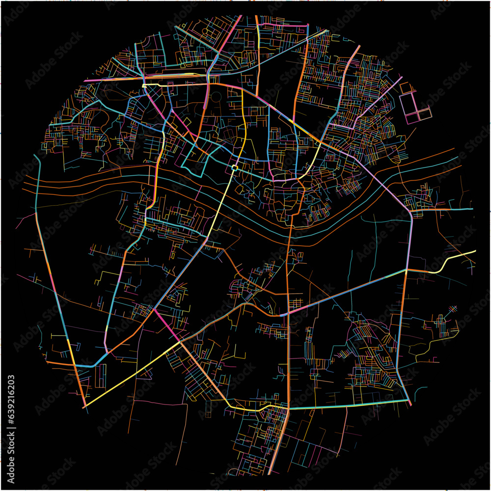 Colorful Map of Nanded, Maharashtra with all major and minor roads ...