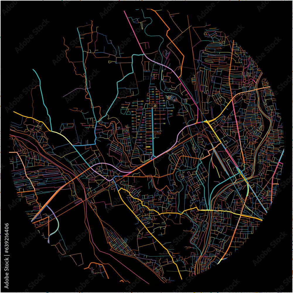 Colorful Map of Siliguri, West Bengal with all major and minor roads ...