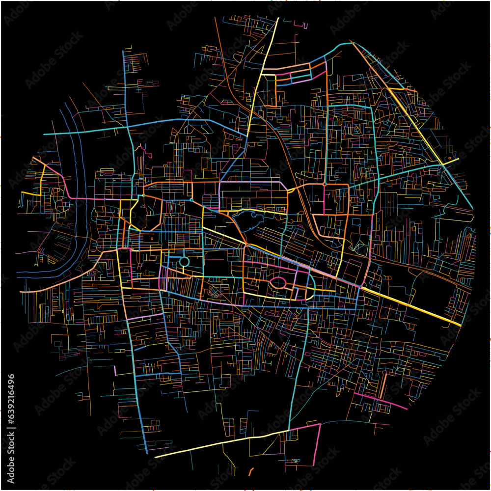Colorful Map of Sangli-Miraj, Maharashtra with all major and minor ...