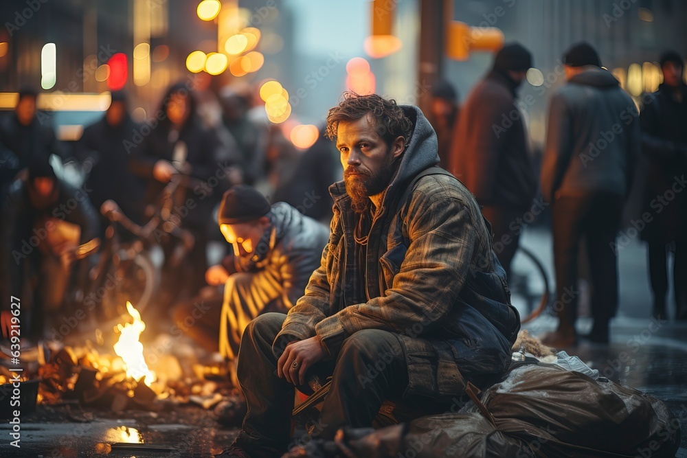 Glimpses of homelessness and poverty, portraying the harsh realities of ...