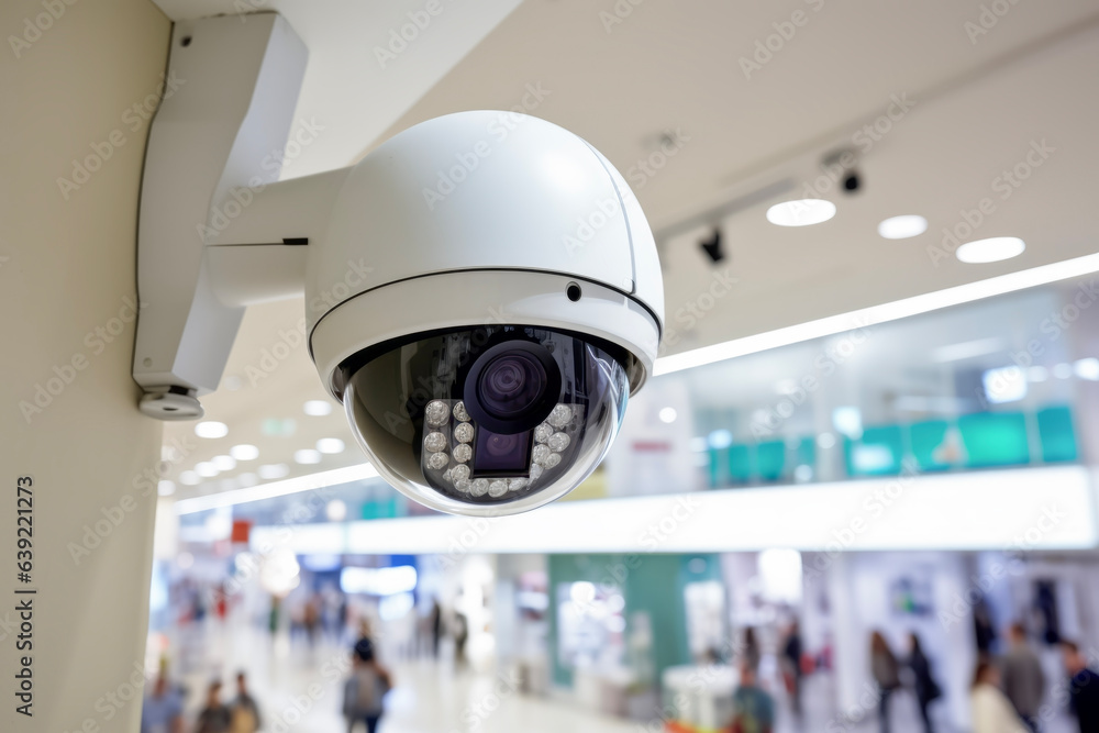 Surveillance cameras, which are crime prevention equipment installed in ...