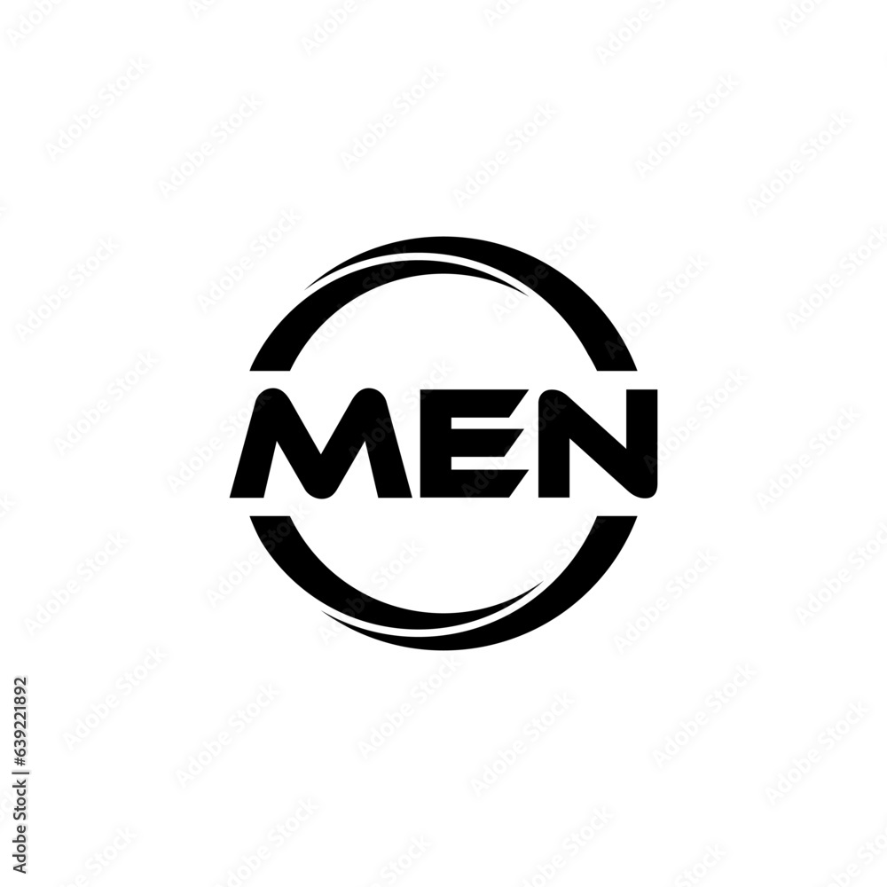 MEN letter logo design with white background in illustrator, cube logo ...
