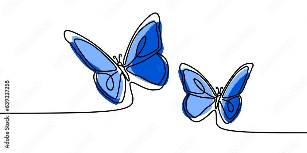 Butterfly vector linear icon. Butterfly one line in one line vector ...