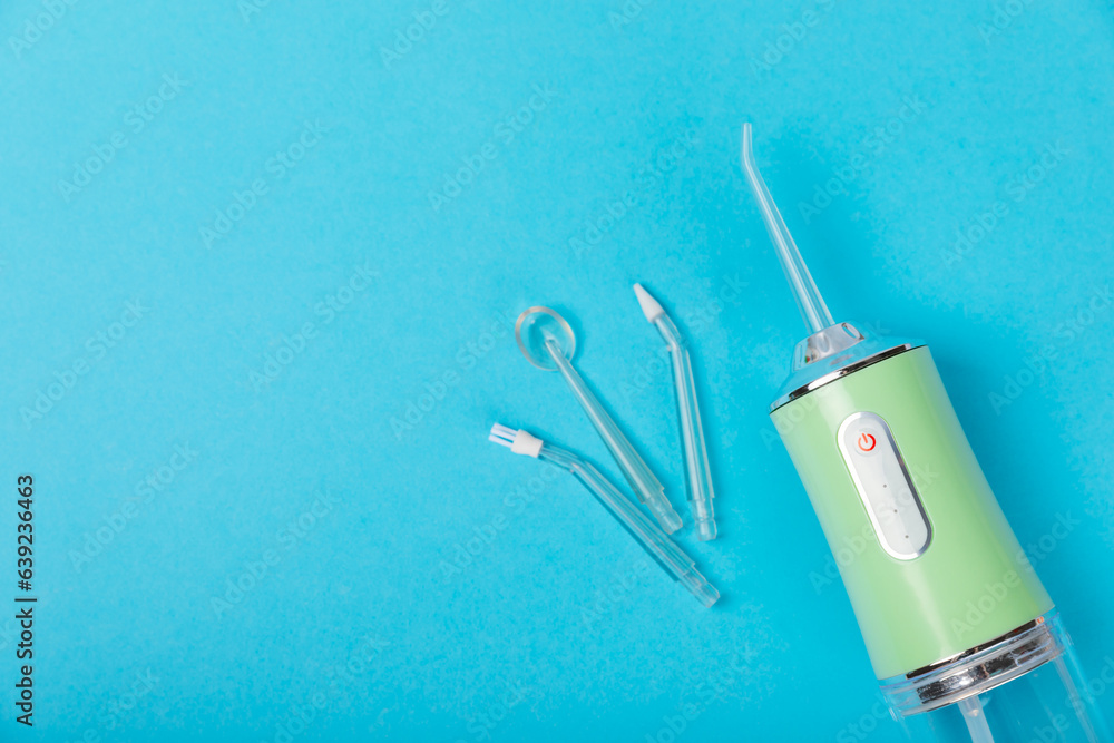 Electronic oral irrigator, toothbrush, paste, dental floss and ...