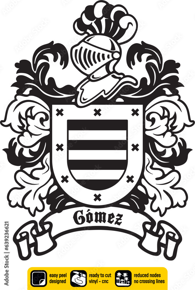 Escudo de Armas Sello Heráldico Apellido Gómez Heráldica Española ...
