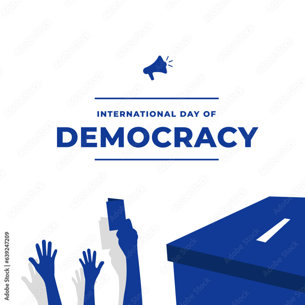 International Day Of Democracy design with illustration of rise hand ...