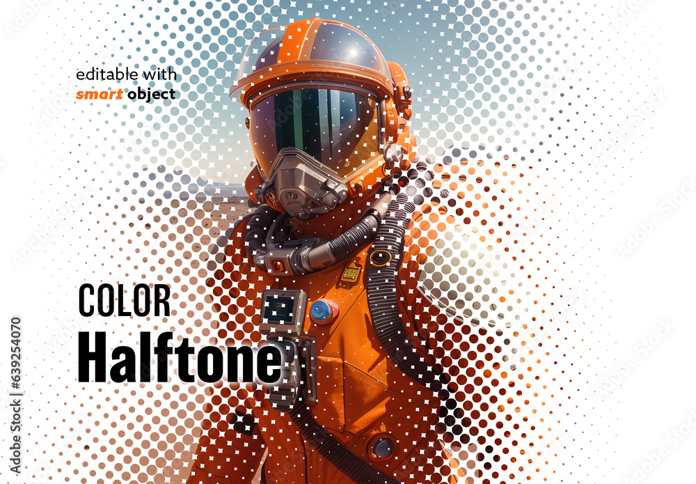 Color Halftone Photo Effect Stock Template | Adobe Stock