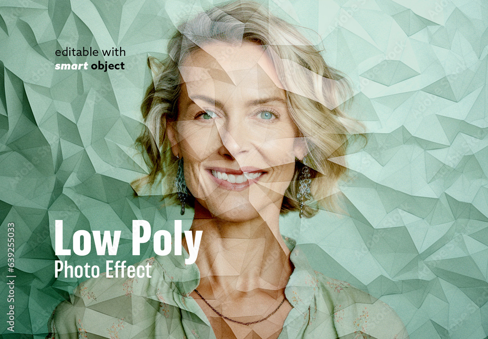 Low Poly Photo Effect. AI Generated Stock Template | Adobe Stock