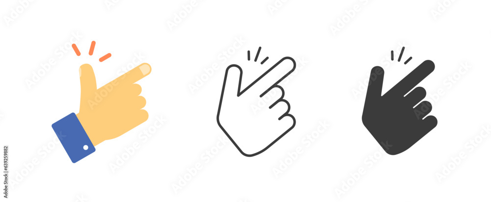 Snap finger click hand easy sound icon vector simple graphic pictogram ...