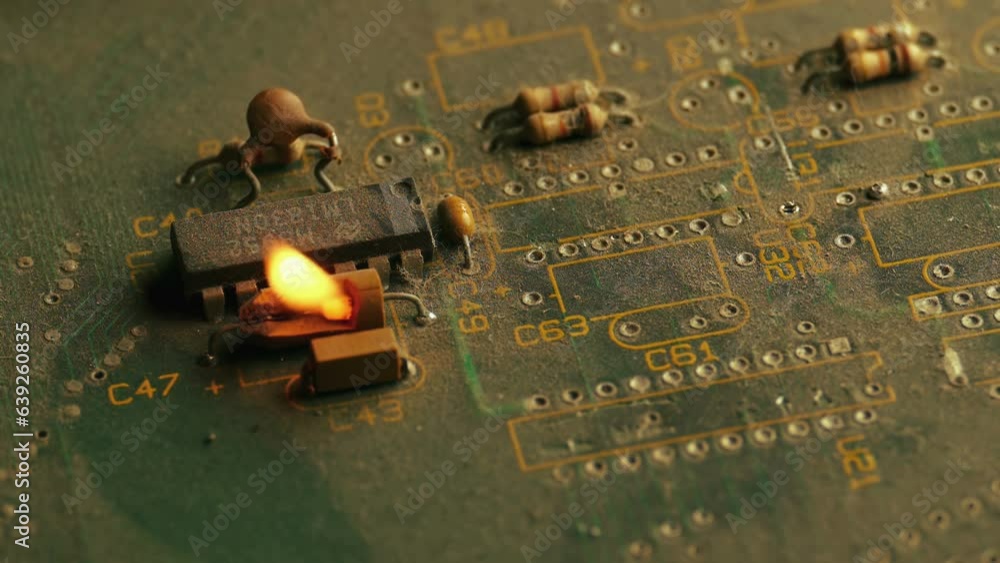 Tantalum capacitor explodes in slow motion. Computer virus consequences ...