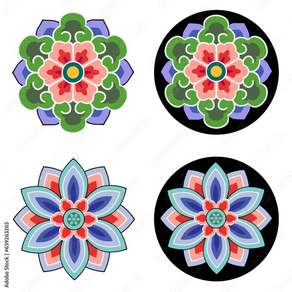 Beautiful and colorful Dancheong pattern, a traditional pattern of ...