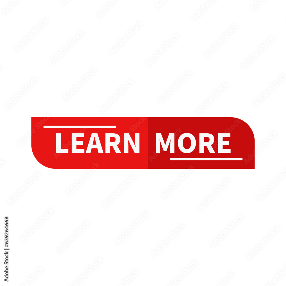 Learn More In Red Rectangle Shape With White Line For Information Stock ...