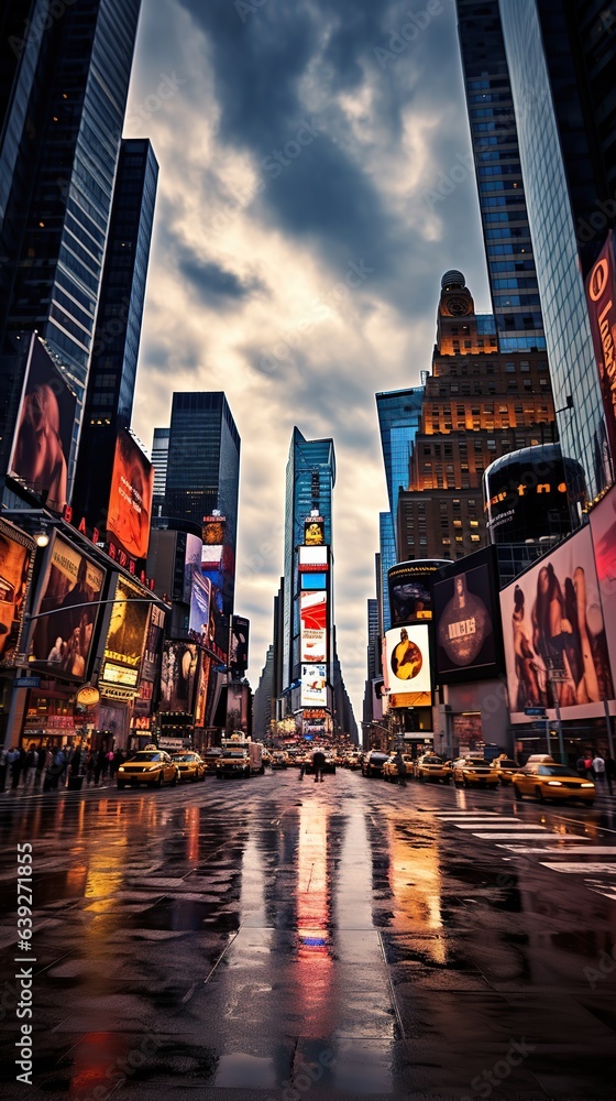 New York Times Square The Iconic Urban Landmark Stock Illustration ...