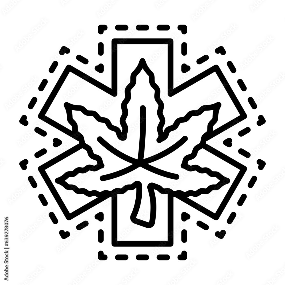 Therapeutic Effects of cannabinoids signage vector outline design ...
