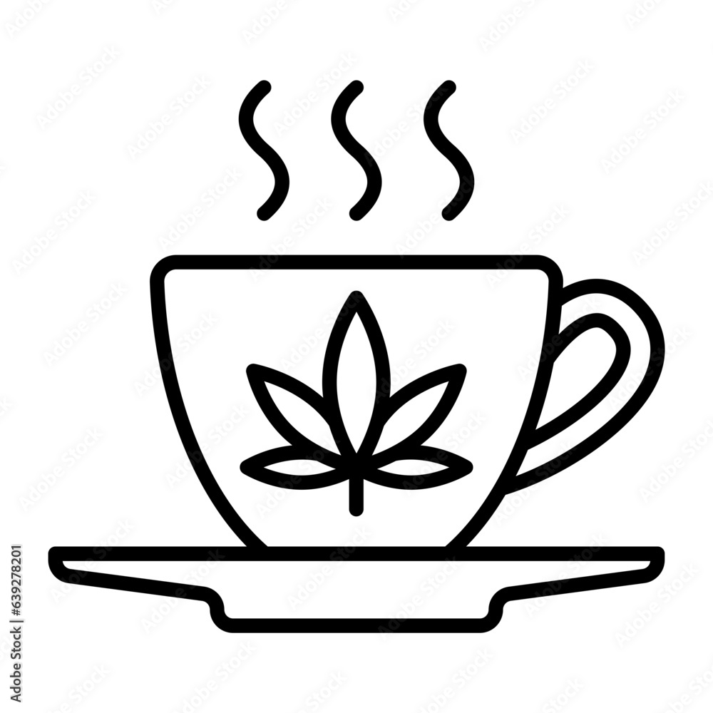 Photo & Art Print Ganja tea or decoction vector outline design ...