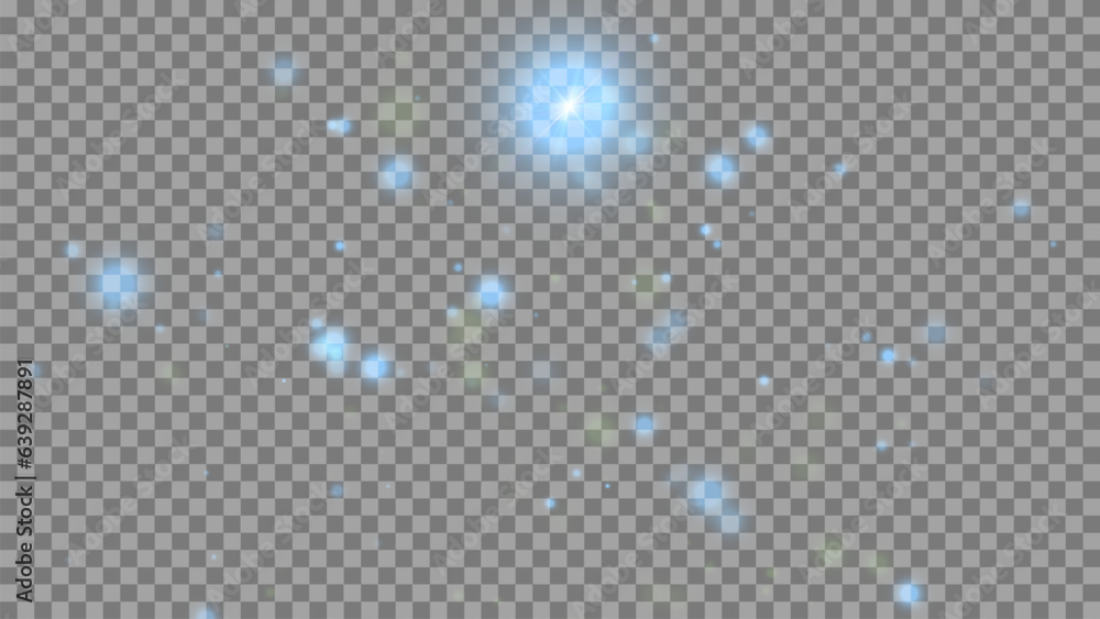 Sun glare. Starry sky. bokeh effect. Splashes of water. Stars. Flare on ...