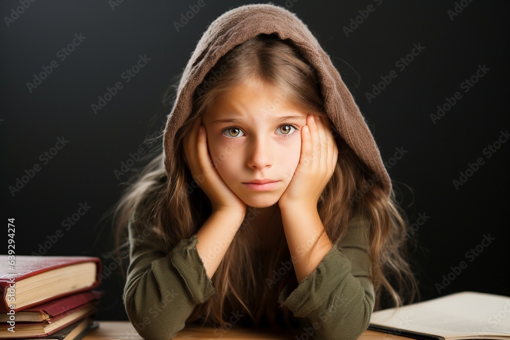 Kinder mit Problemen in der Schule, Schulstress und Lernprobleme Stock ...