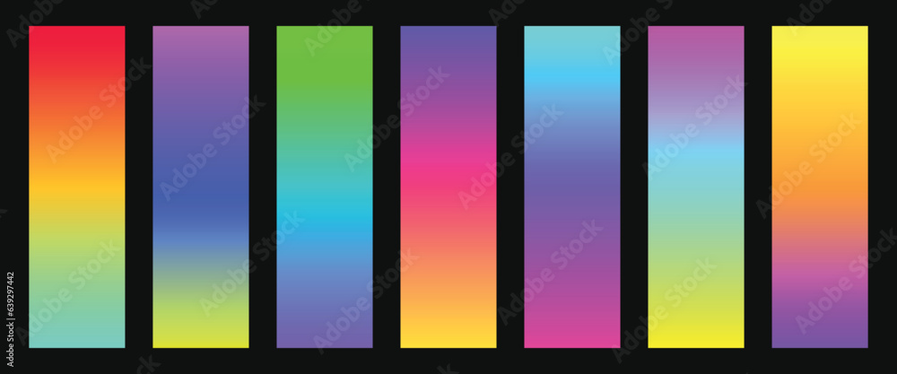 Colorful gradient palette set. Vibrant color combination background ...